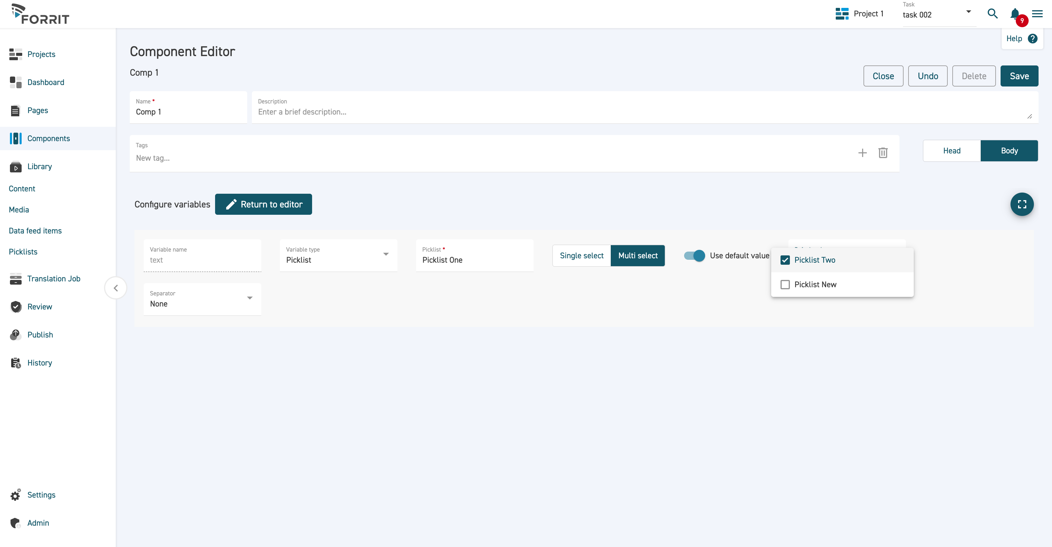 Setting Up A Picklist Within A Component
